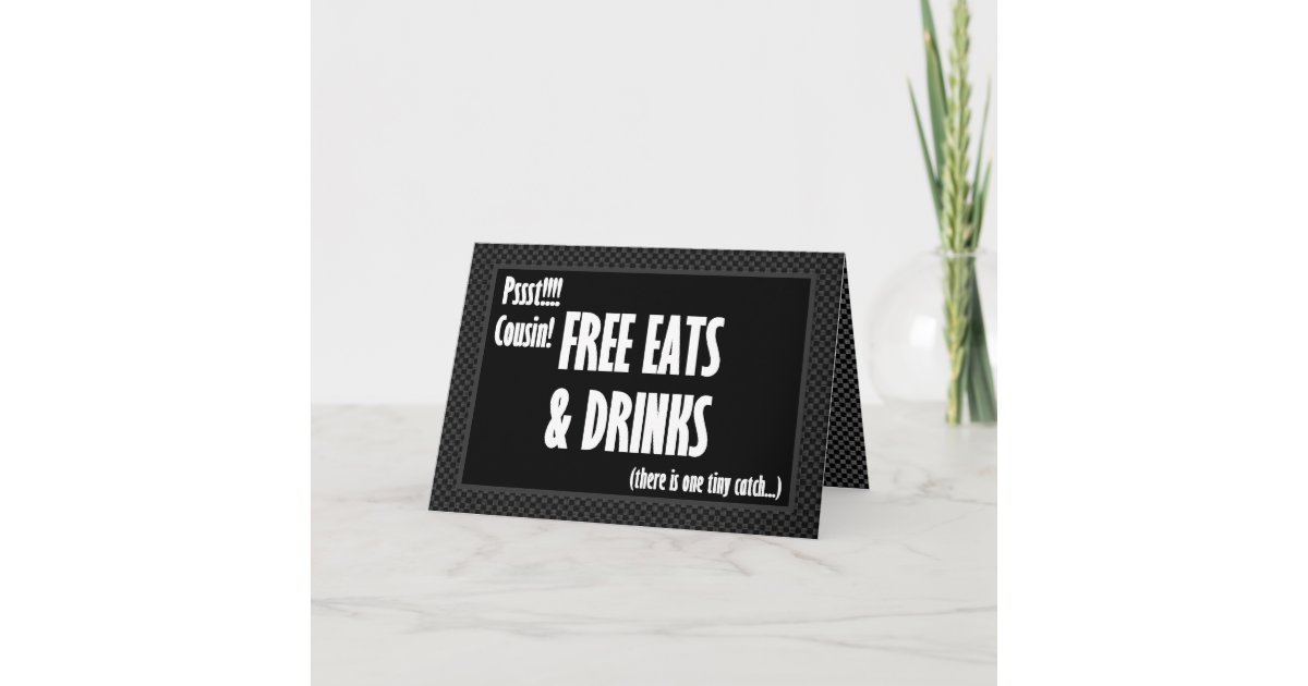 COUSIN Funny Usher Invitation Free Food | Zazzle
