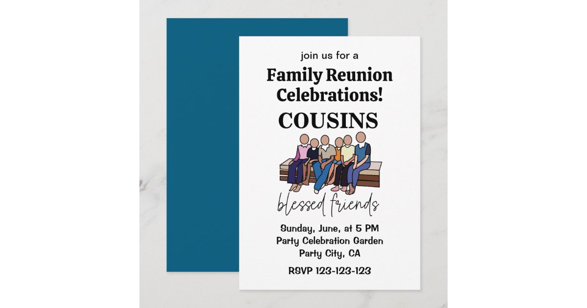 Cousins Blessed Friends Family Reunion Invitation | Zazzle