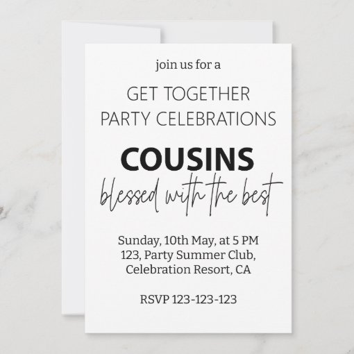 Cousins - Blessed With The Best Get Together Party Invitation | Zazzle