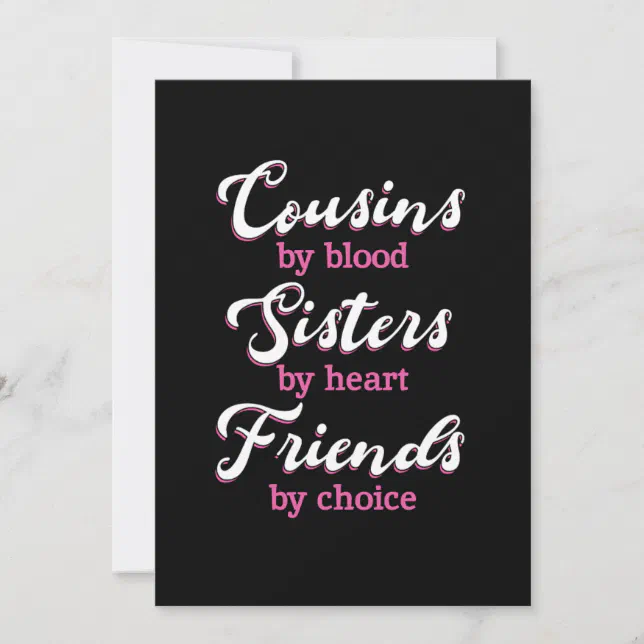 Cousins By Blood Friends Sister Brother Family Gif Invitation | Zazzle