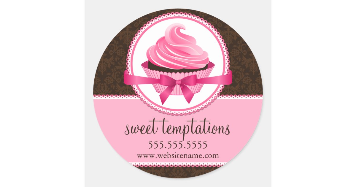 Couture Cupcake Bakery Box Seals | Zazzle