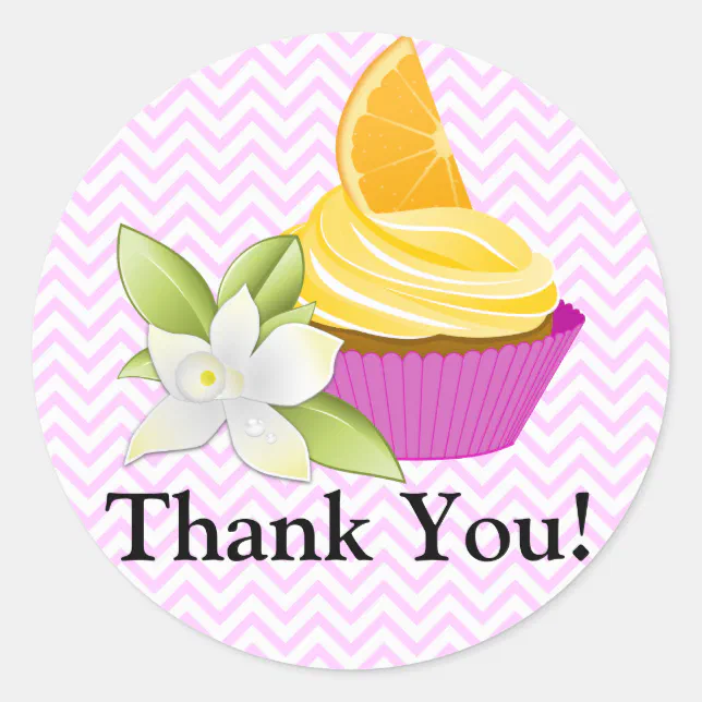 Couture Cupcake Bakery Thank You Classic Round Sticker | Zazzle