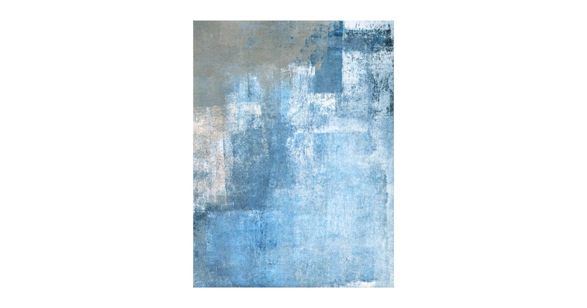 'Cove' Blue and Grey Abstract Art Canvas Print | Zazzle
