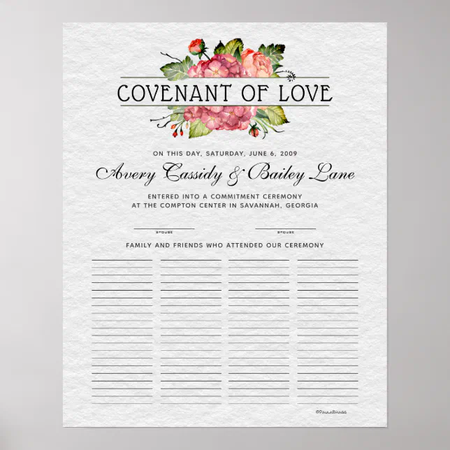 Covenant of Love Guest Book Wedding Certificate | Zazzle
