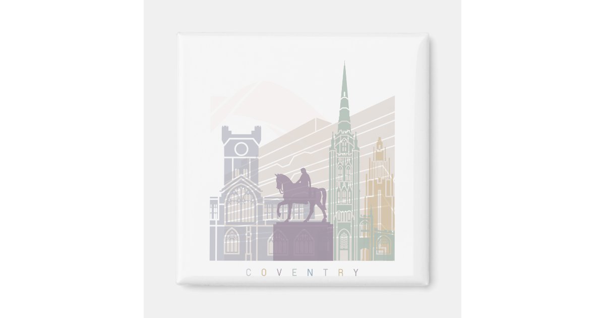 COVENTRY SKYLINE POSTER PASTEL MAGNET | Zazzle