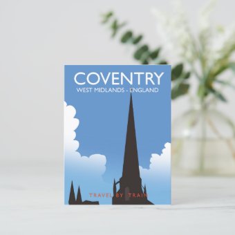 Coventry West Midlands England Train travel poster Postcard | Zazzle