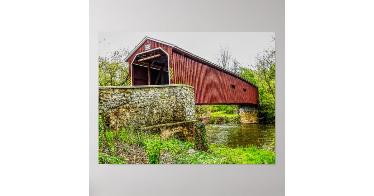 Covered Bridge -- art print _ Lancaster Pa | Zazzle.com