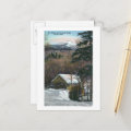 Covered Bridge at Flume in Winter Postcard | Zazzle