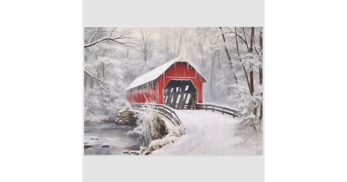 Covered Bridge Tissue Paper | Zazzle