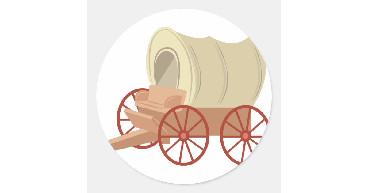 Covered Wagon Classic Round Sticker | Zazzle