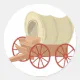 Covered Wagon Classic Round Sticker | Zazzle
