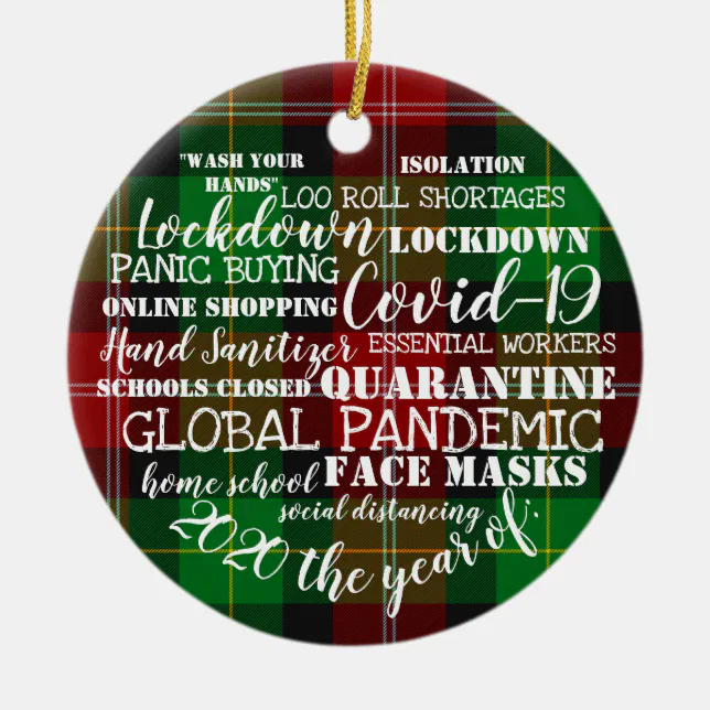 covid19 2020 the year of face masks isolation ceramic ornament | Zazzle