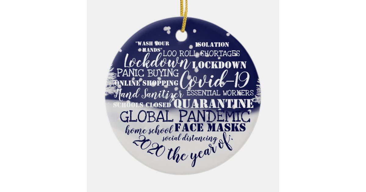 covid19 2020 the year of face masks isolation ceramic ornament | Zazzle