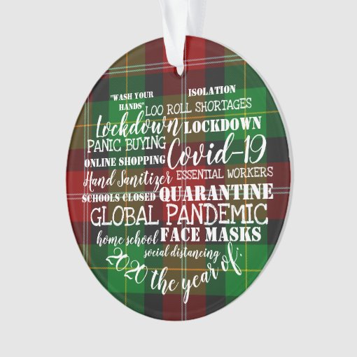 covid19 2020 the year of face masks isolation ornament | Zazzle