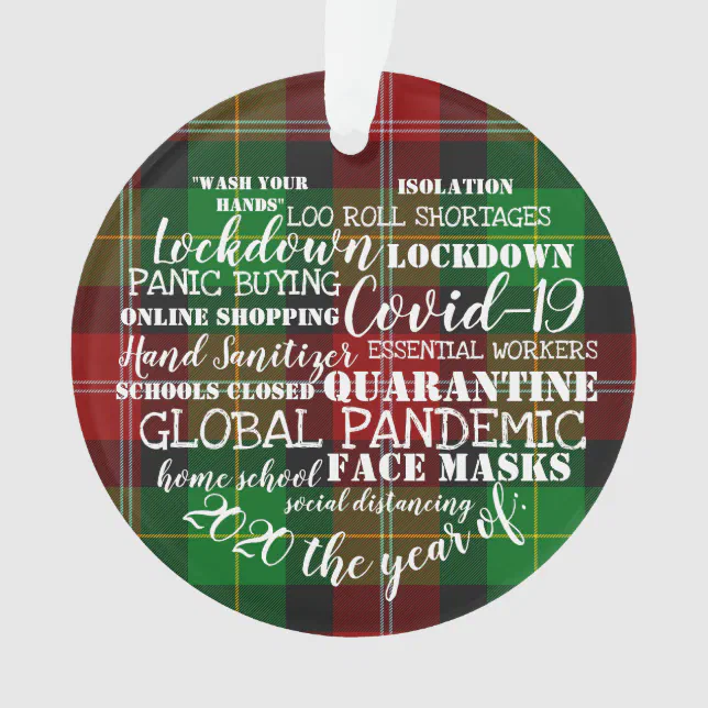 covid19 2020 the year of face masks isolation ornament | Zazzle