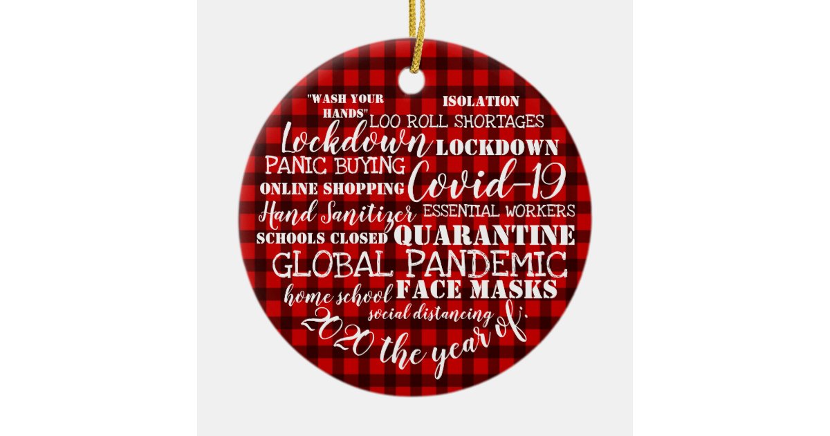 covid19 2020 the year of face masks lumberjack ceramic ornament | Zazzle
