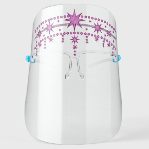 COVID19 LADIES FAUX PINK JEWELS FACE SHIELD | Zazzle