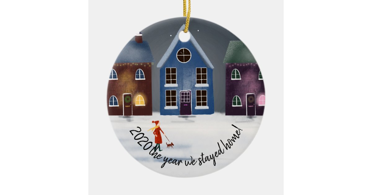 covid-19 2020 the year we stayed home family ceramic ornament | Zazzle