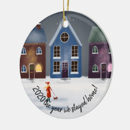 covid-19 2020 the year we stayed home family ceramic ornament | Zazzle