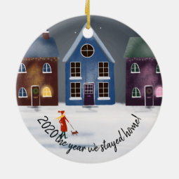 covid-19 2020 the year we stayed home family ceramic ornament | Zazzle