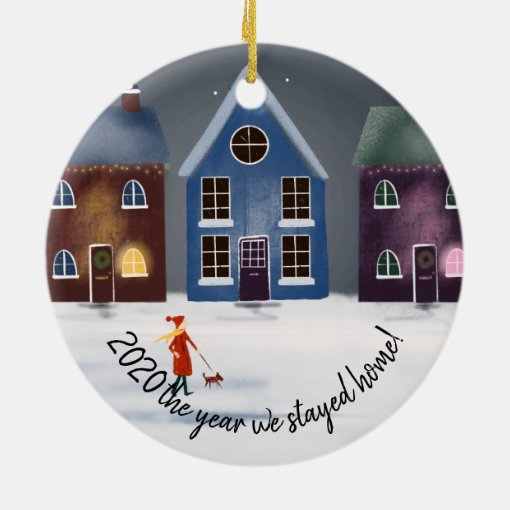 covid-19 2020 the year we stayed home family ceramic ornament | Zazzle