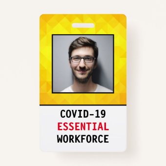 COVID-19 Novel Coronavirus Essential Worker Badge | Zazzle