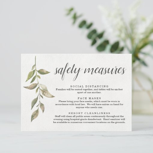 Covid 19 Safety Mask Social Distancing Information Enclosure Card | Zazzle