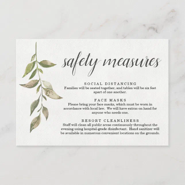 Covid 19 Safety Mask Social Distancing Information Enclosure Card | Zazzle