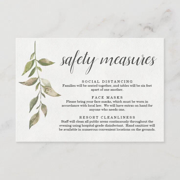 Covid 19 Safety Mask Social Distancing Information Enclosure Card | Zazzle