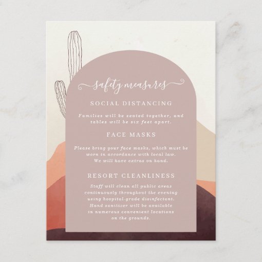 Covid 19 Safety Mask Social Distancing Information Enclosure Card | Zazzle