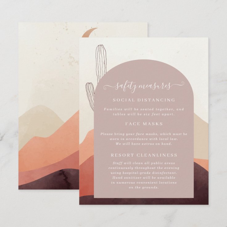 Covid 19 Safety Mask Social Distancing Information Enclosure Card | Zazzle