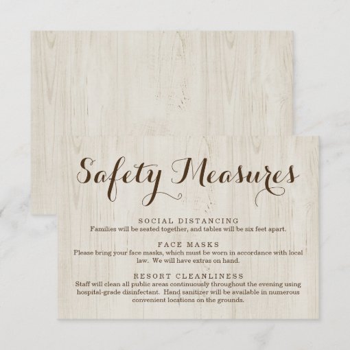 Covid 19 Safety Mask Social Distancing Information Enclosure Card | Zazzle