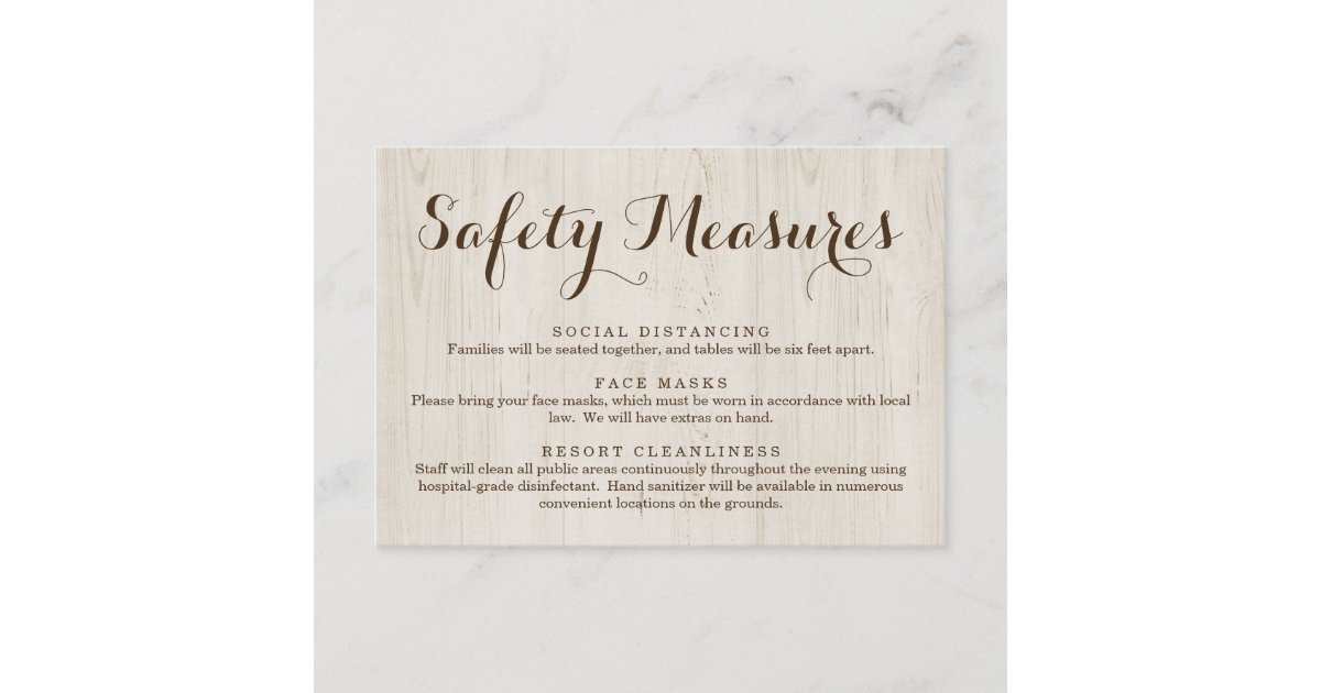 Covid 19 Safety Mask Social Distancing Information Enclosure Card | Zazzle