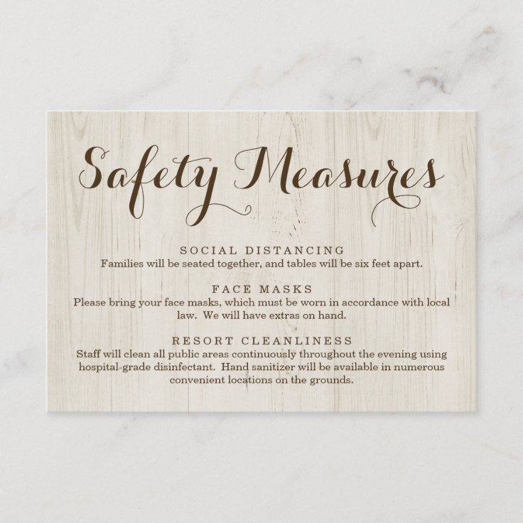 Covid 19 Safety Mask Social Distancing Information Enclosure Card | Zazzle
