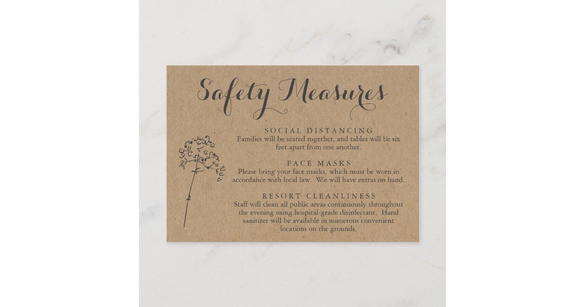 Covid 19 Safety Mask Social Distancing Information Enclosure Card | Zazzle