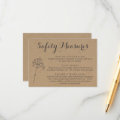 Covid 19 Safety Mask Social Distancing Information Enclosure Card | Zazzle
