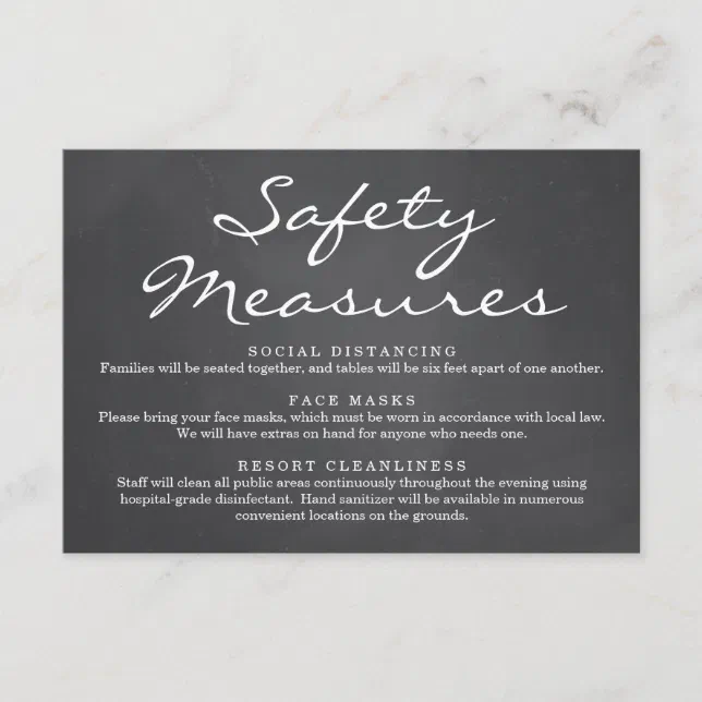 Covid 19 Safety Mask Social Distancing Information Enclosure Card | Zazzle