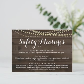 Covid 19 Safety Mask Social Distancing Information Enclosure Card | Zazzle