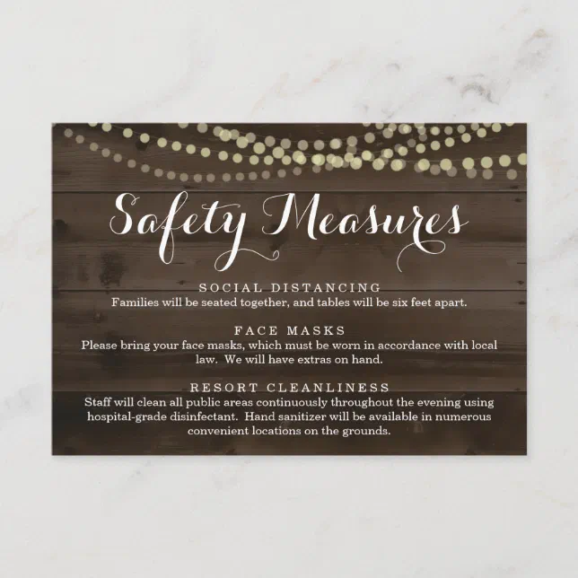 Covid 19 Safety Mask Social Distancing Information Enclosure Card | Zazzle