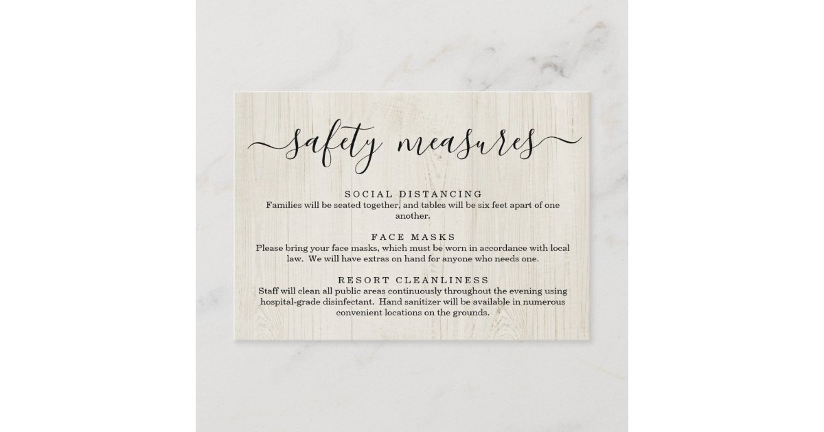 Covid 19 Safety Mask Social Distancing Information Enclosure Card | Zazzle