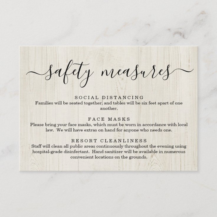 Covid 19 Safety Mask Social Distancing Information Enclosure Card | Zazzle