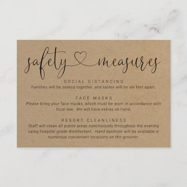 Covid 19 Safety Mask Social Distancing Information Enclosure Card | Zazzle