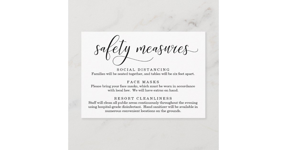 Covid 19 Safety Mask Social Distancing Information Enclosure Card | Zazzle