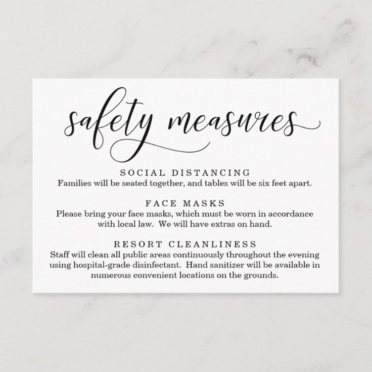 Covid 19 Safety Mask Social Distancing Information Enclosure Card | Zazzle