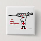 Covid-19 Vaccinated Square Button | Zazzle