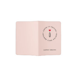 Covid-19 Vaccination | Pink Record Card Holder | Zazzle