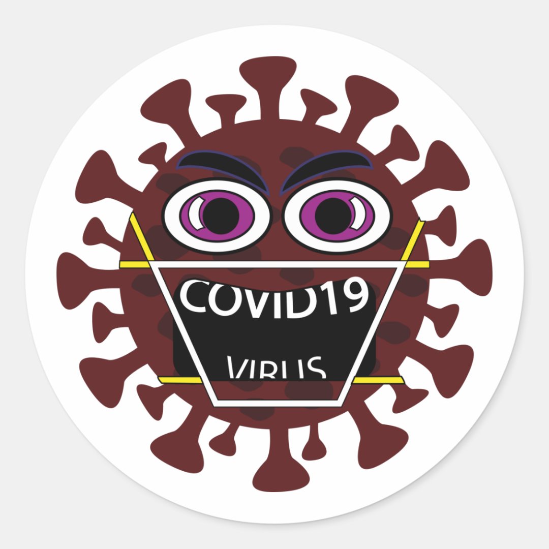 Covid-19 Virus Classic Round Sticker | Zazzle