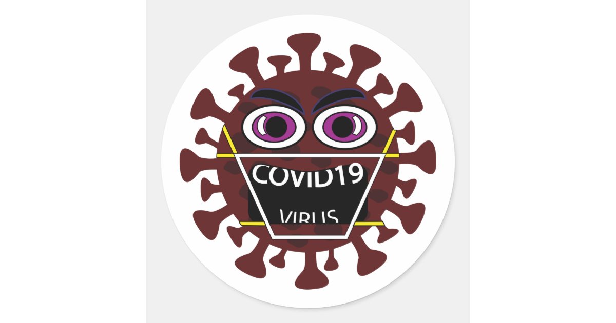 Covid-19 Virus Classic Round Sticker | Zazzle