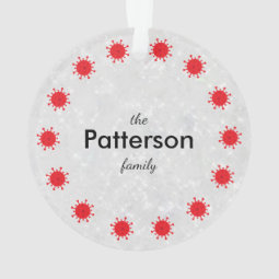 Covid 2021 Mask White Glitter Christmas Ornament | Zazzle