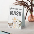 Covid Safety Wear A Mask Tabletop Sign - Animals | Zazzle